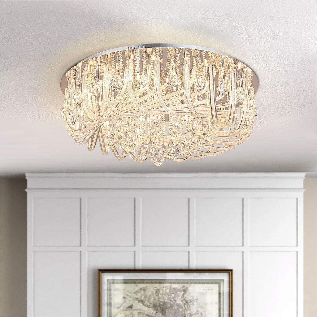 Đèn mâm ốp trần pha lê D8125 - Đèn trang trí 379